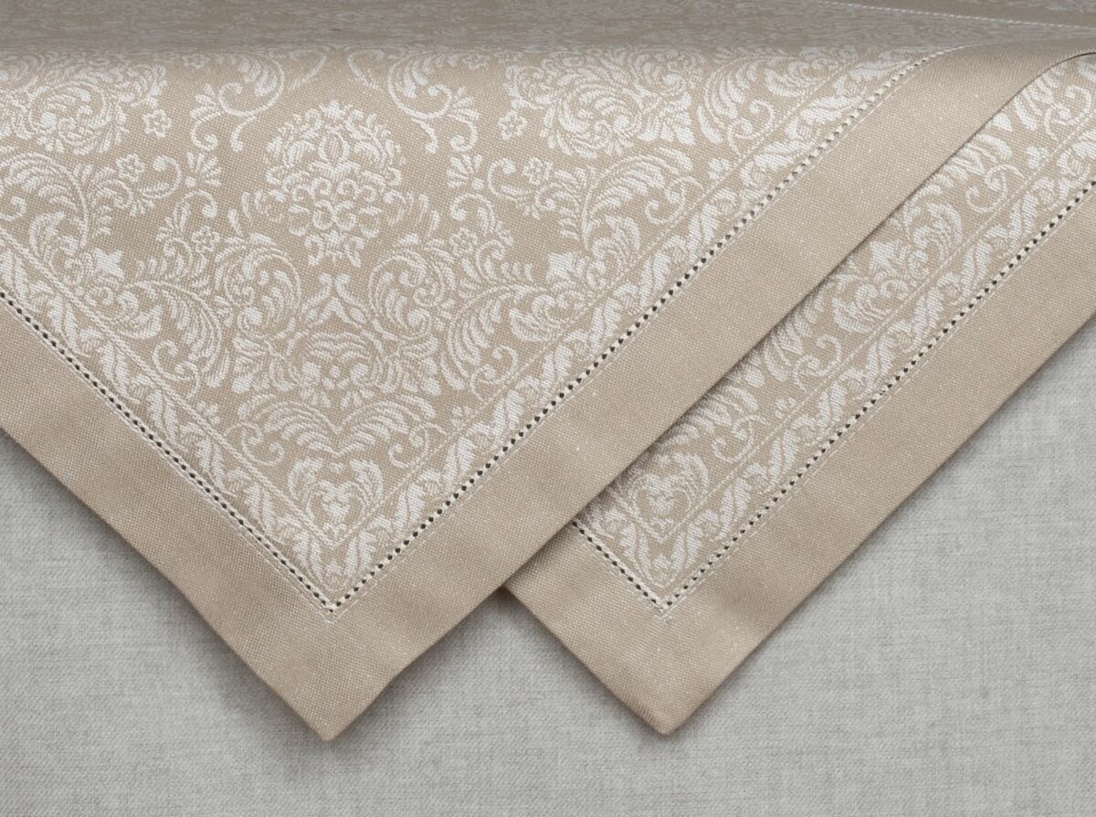 Комплект Салфеток лен/хлопок "Романтика с мережкой" 6 штук. 45х45 см. Яковлевский жаккард