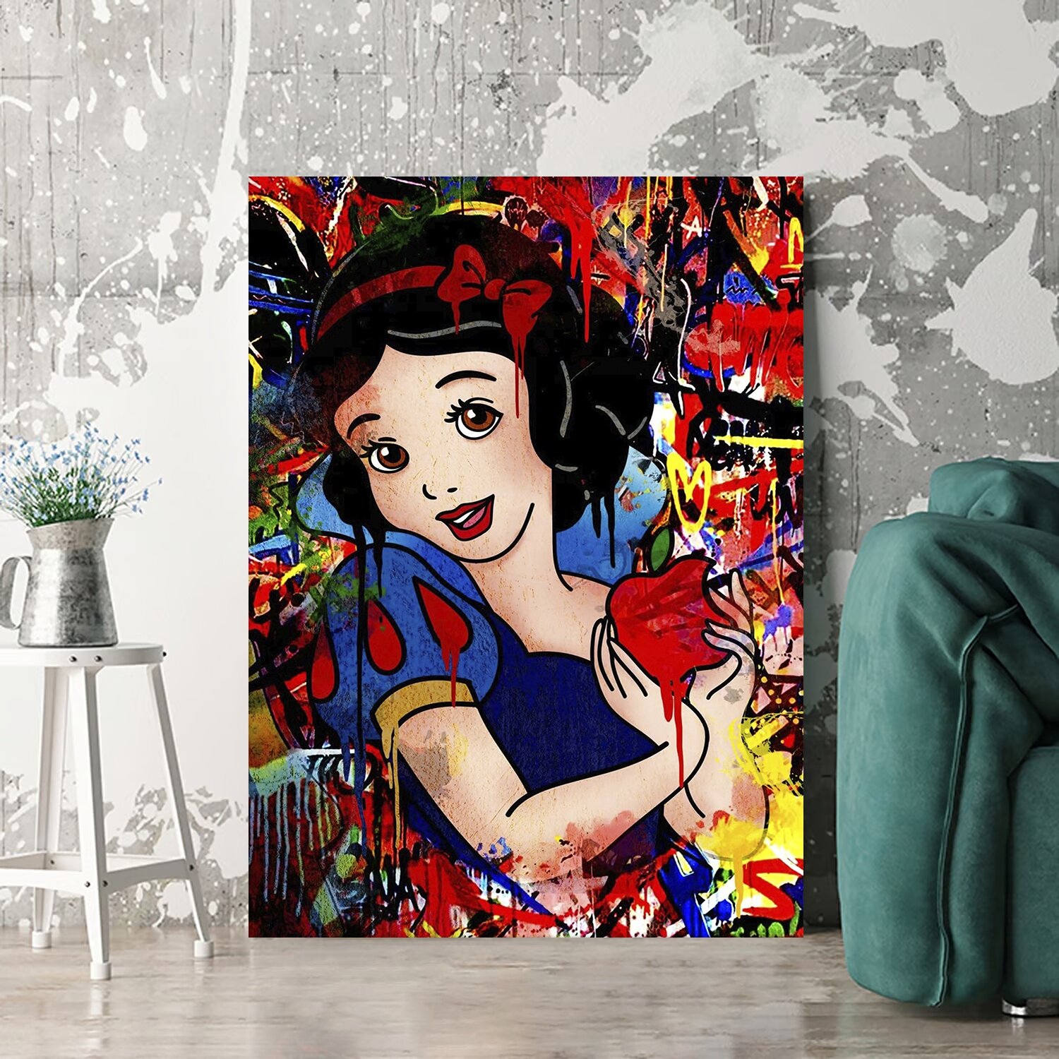 Картина интерьерная на стену - "Принцесса, мультперсонажи", 50х70 см.