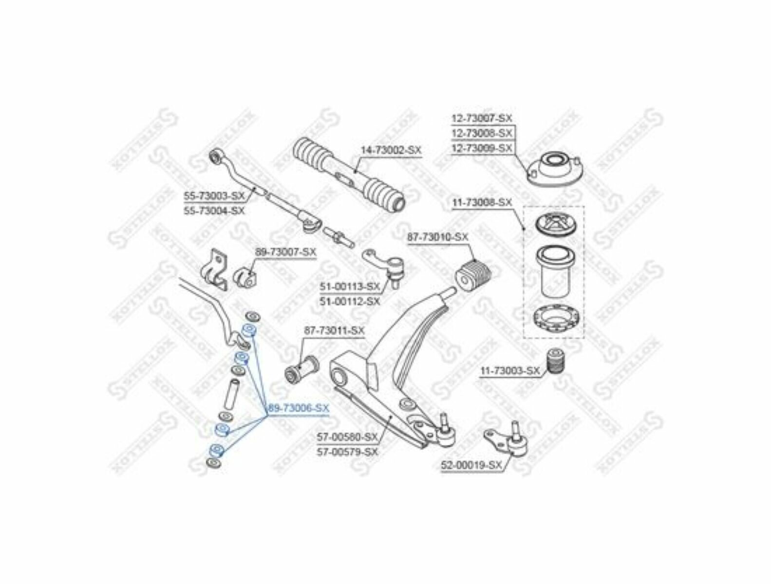Втулка Тяги Стабил. пер. daewoo Lanos 97>(Stellox 8973006Sx)