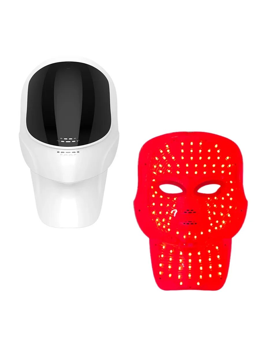 Многоразовая маска для лица, светодиодная, омолаживающая, 89 светодиодов на лице, 7 цветов