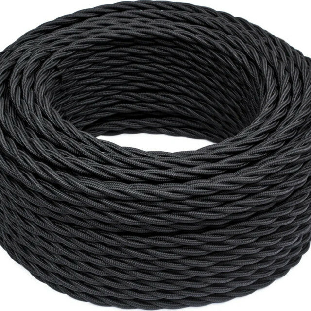 Кабель витой BIRONI 2х1,5мм 50м матовый черный