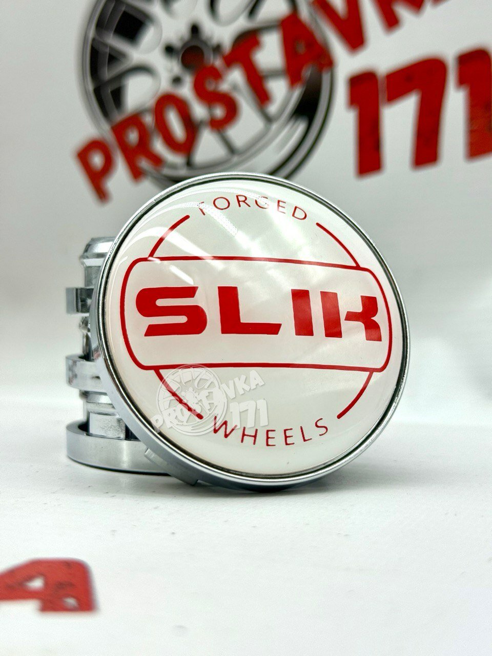 4шт SLIK 60/56/10 мм (T60+56) (White/Red) New, стекло, колпачки диска