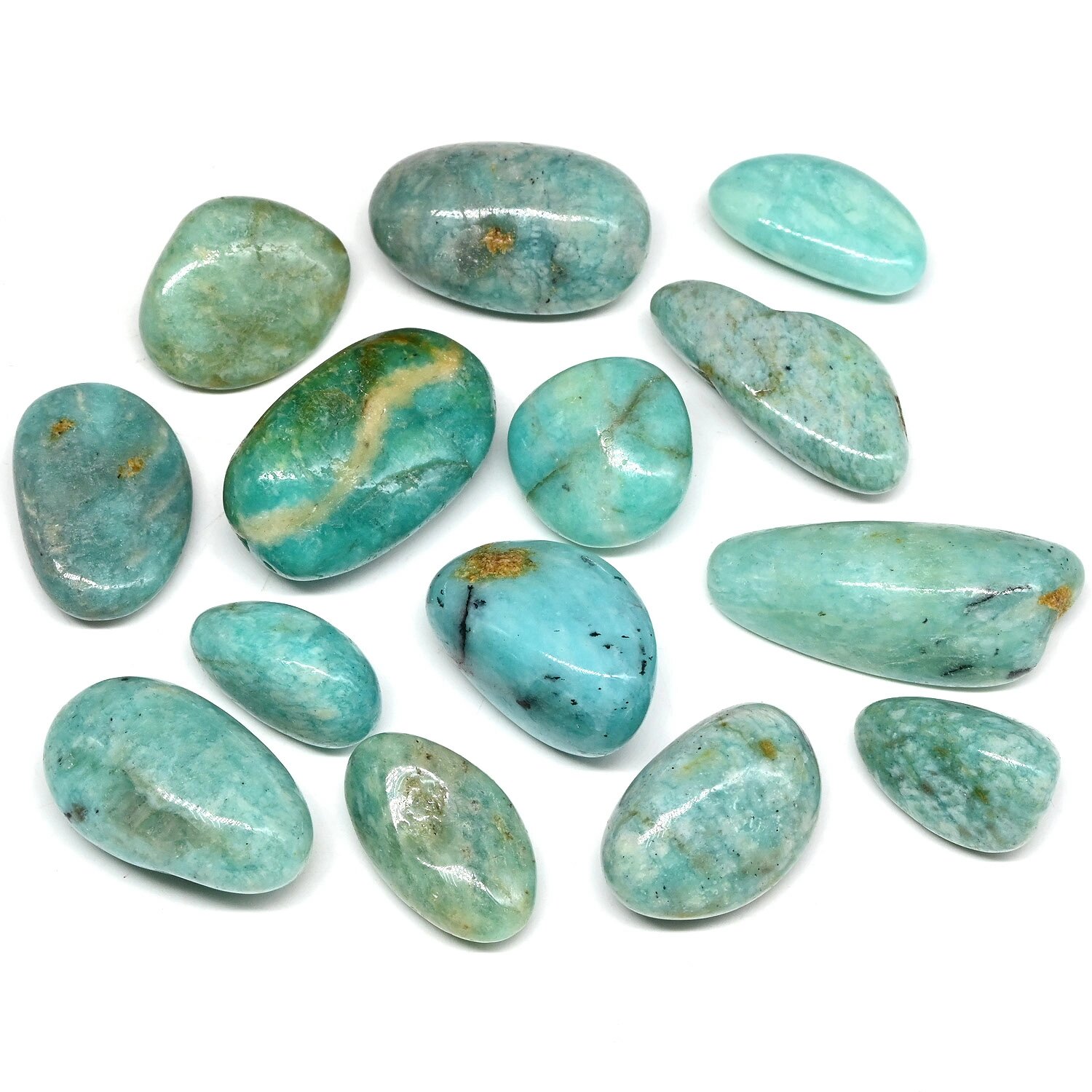 Амазонит галтовка фракция (A) 20-30мм, упаковка 100г .