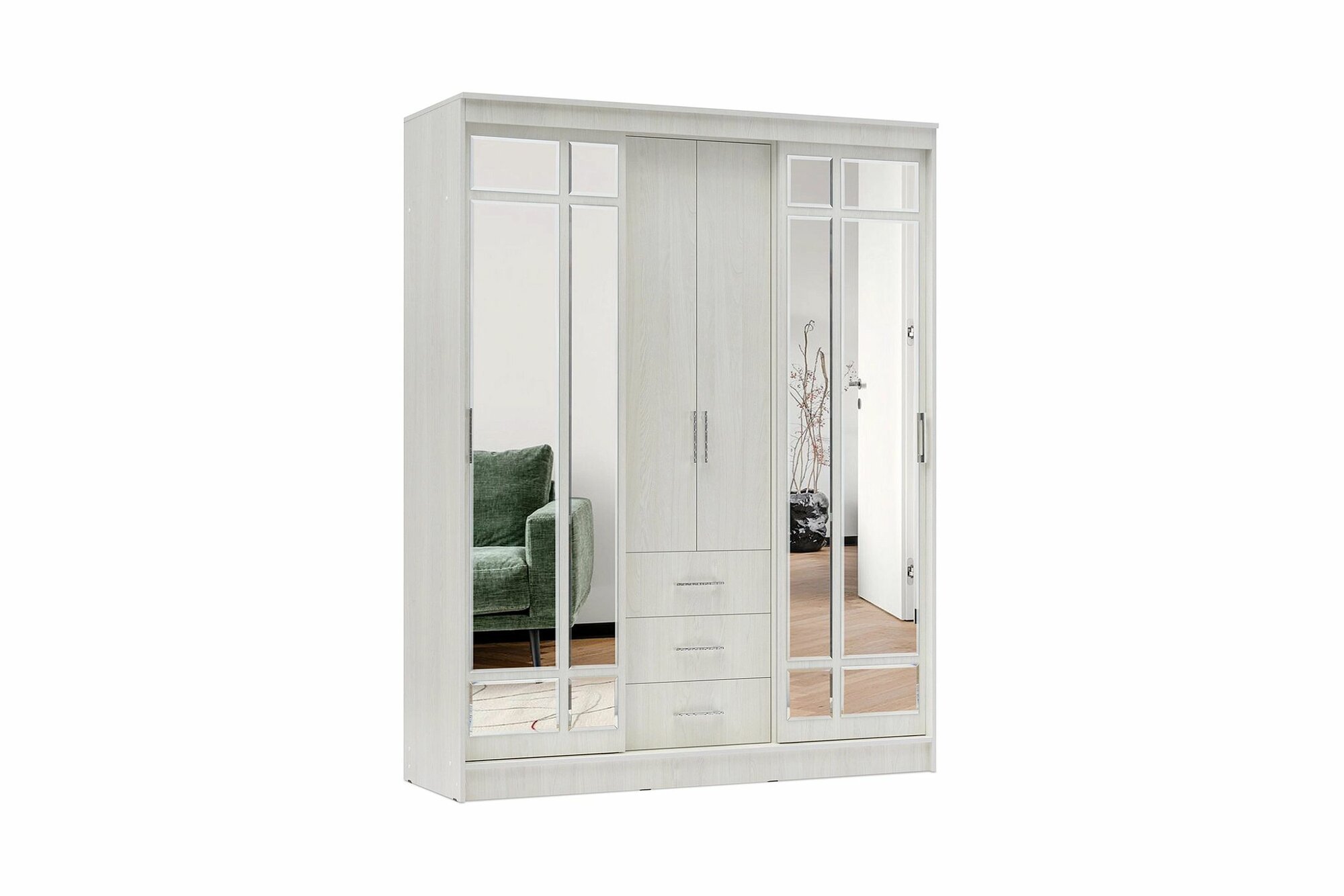 Шкаф-купе "Мэрия"цвет ясень белый, размер 220х60х170 см, ЛДСП