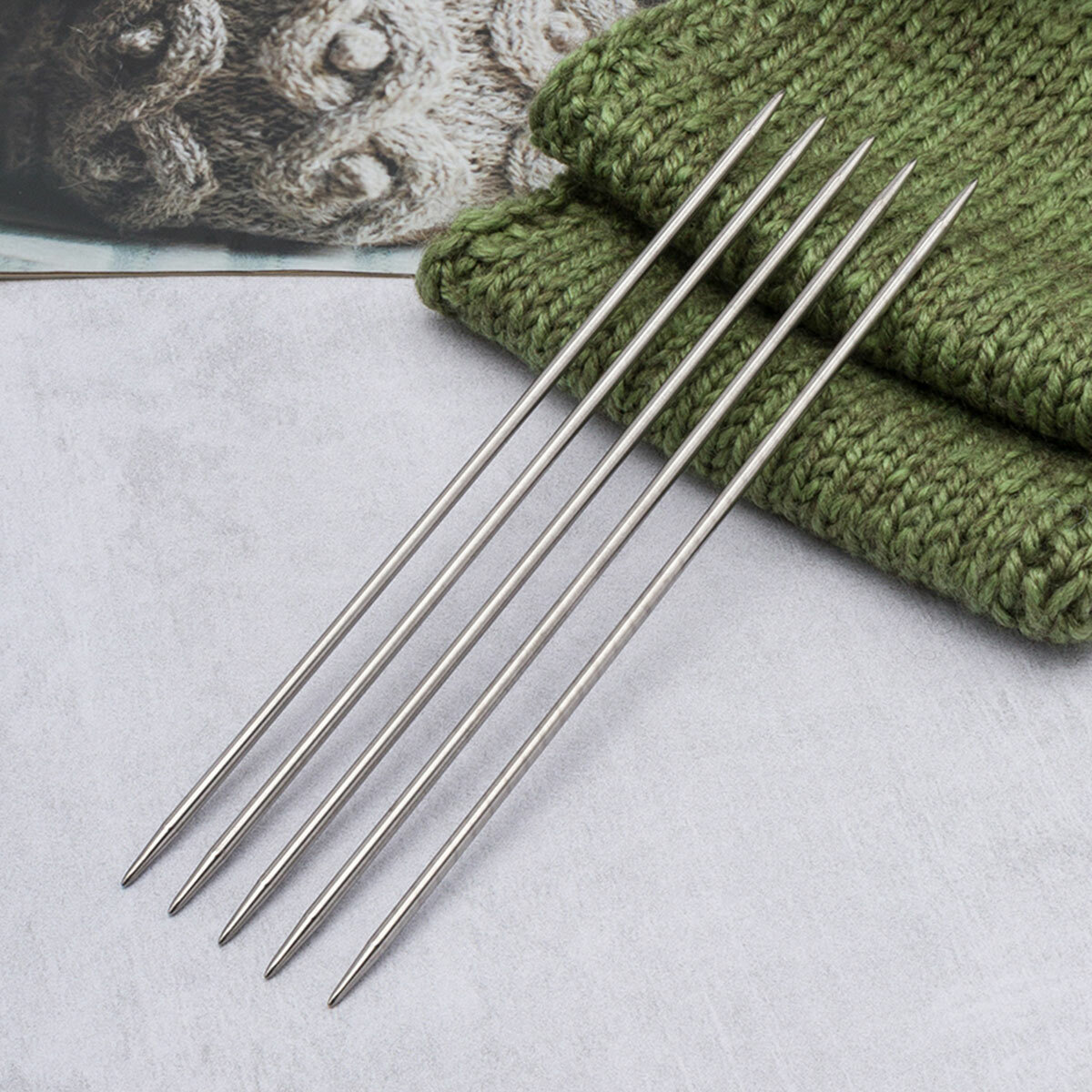 Спицы для вязания носочные 3,5 мм*20 см, 5 шт, металлические, Айрис