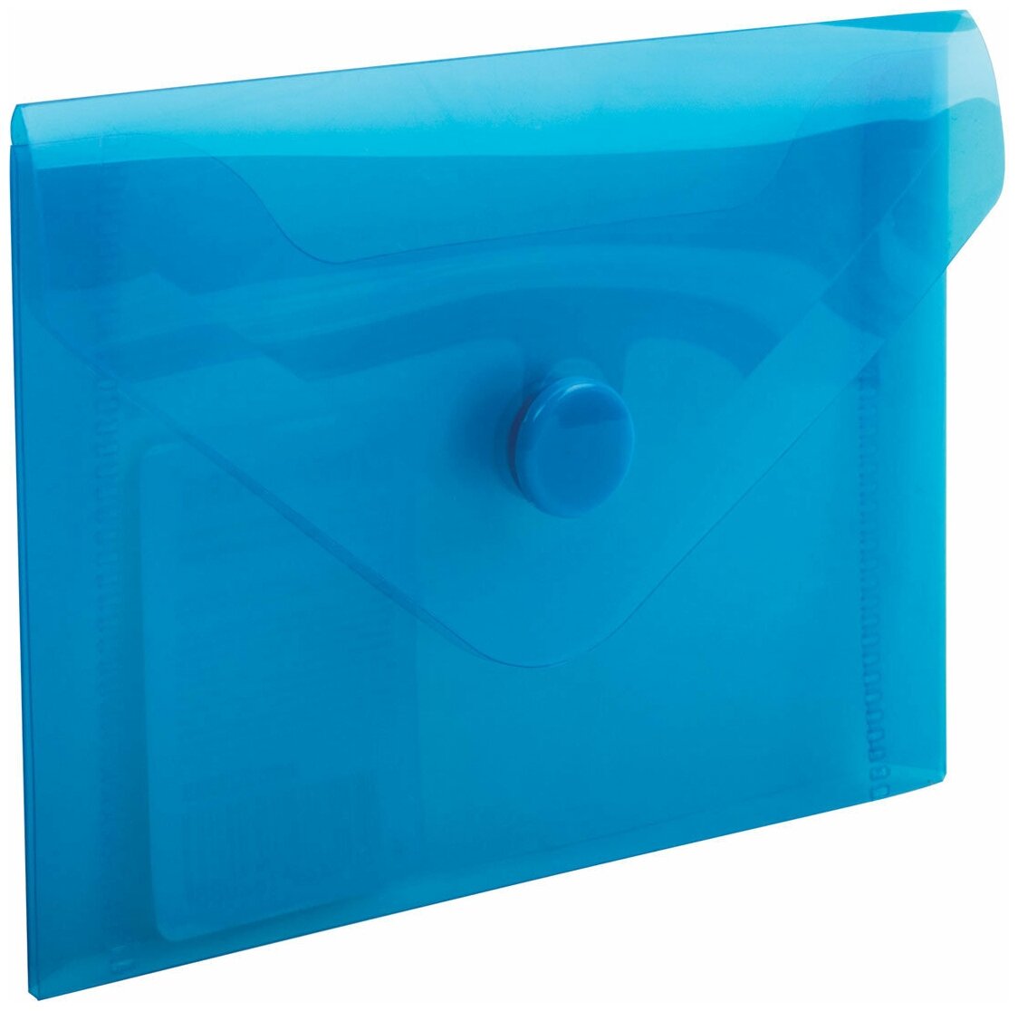 Папка-конверт с кнопкой малого формата (74х105 мм), А7 (для дисконтных, банковских карт, визиток) прозр, синяя, 0,18 мм, BRAUBERG, 227323, 20шт в компл.