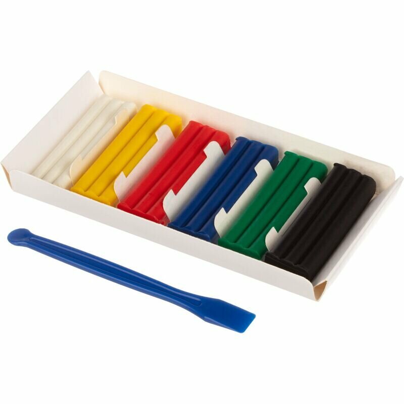 Пластилин мягкий восковой Комус Класс Миники 6 цветов в наборе 90 г со стеком, 1947474