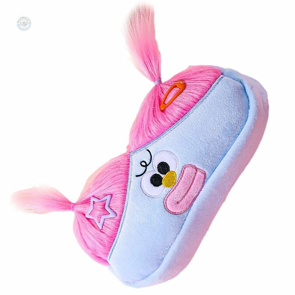 Мягкий плюшевый пенал для карандашей и ручек большой вместимости с мультяшным принтом, удобный школьный аксессуар для детей и подростков