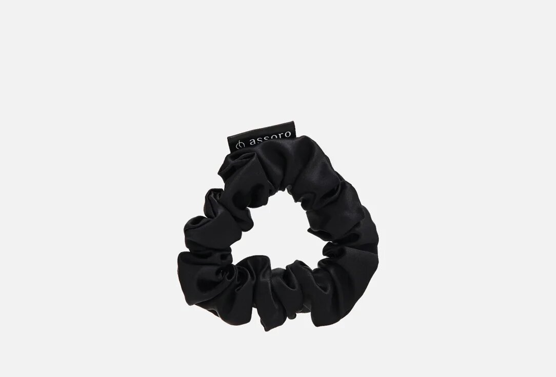 Шелковая резинка Assoro, для волос, цвет черный, ширина шелка: 3 см, 1 шт
