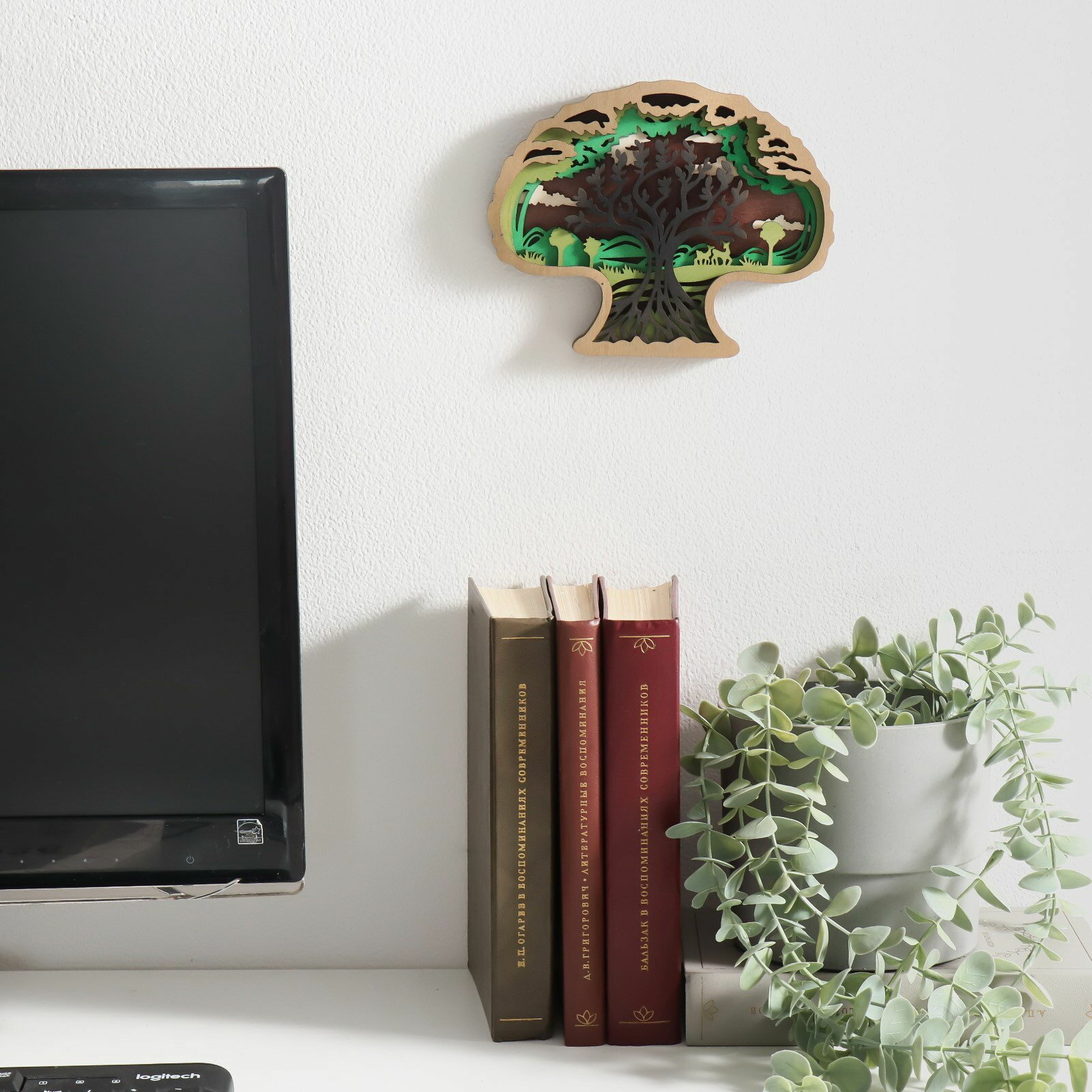 Панно настенное дерево "Древо жизни", декор, 13.8x17.4 см, способ крепления: без крепежа