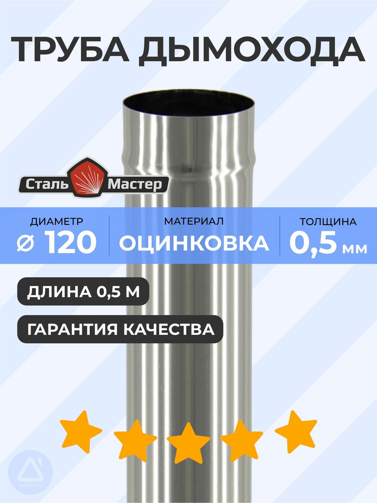 Труба 120 0,5 м оцинковка