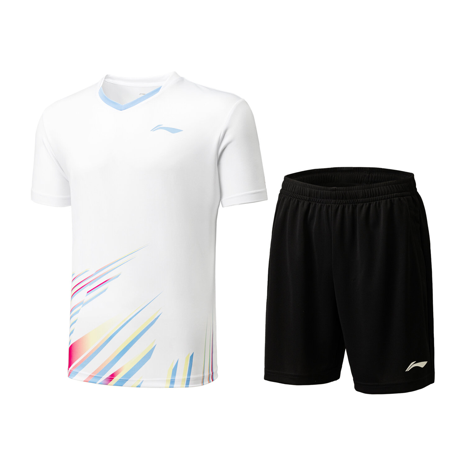 Набор майки и шорт унисекс LiNing для бадминтона, белый/чёрный, M EU, цвет: multicolor