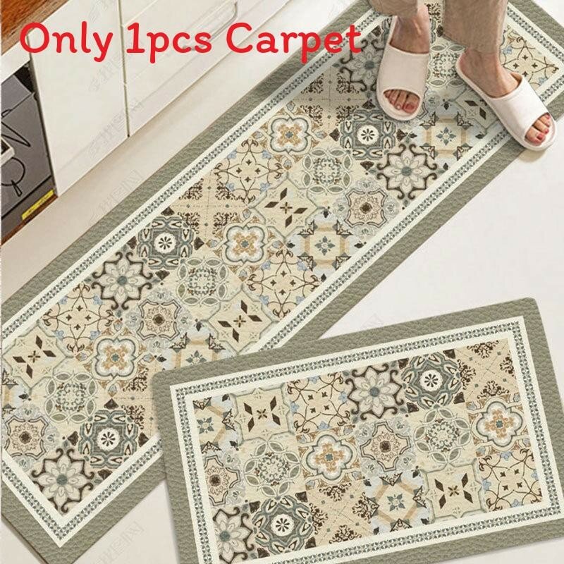 Коврик для кухни пвх с геометричным узором водонепроницаемый маслоотталкивающий нескользящий для дома стиль d 40x60 см