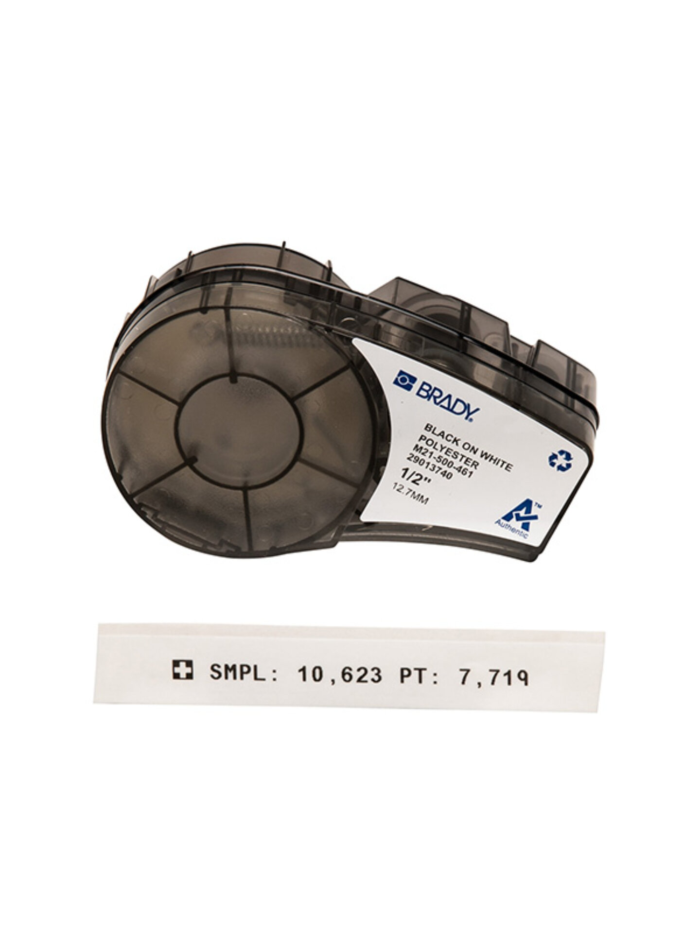 Лента Brady M21-500-461 полиэстер 12.7 мм×6.4 м черный на белом