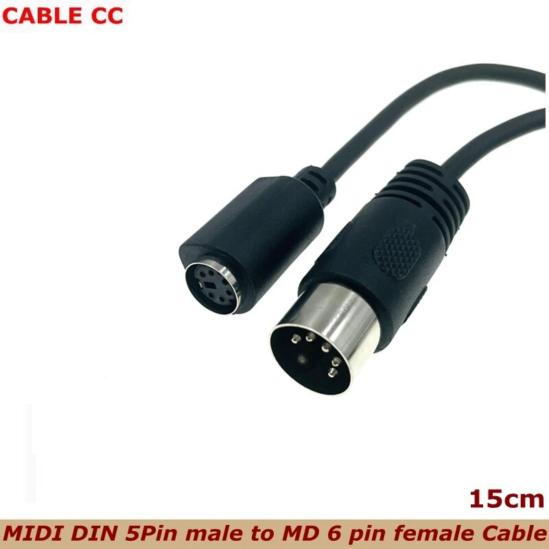 15 см Kualitas tinggi MD 6-контактный разъем ke DIN 5-контактный Штекерный кабель Ps2 клавиатура и мышь кабель transmisi