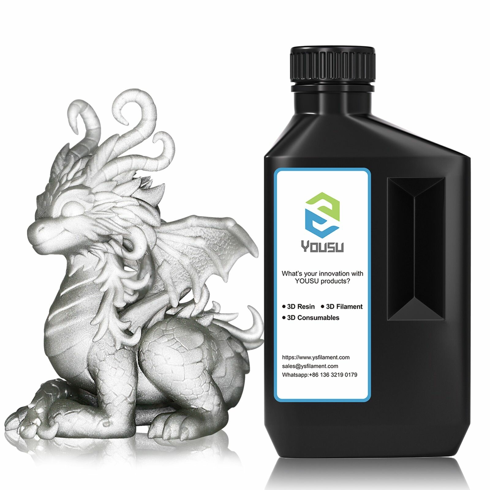 Фоточувствительная полимерная смола представляет металлический эффект, низкий запах, высококачественный материал 8K UV 365-405nm, используемый для LCD/DLP 3D принтера Anycubic/Elegoo1KG Silver