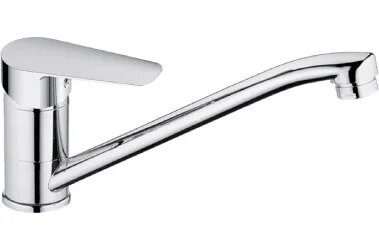 Смеситель для кухни Rossinka S S35-21 с поворотным изливом, хром, глянцевый, однорычажный, латунный, с керамическим картриджем