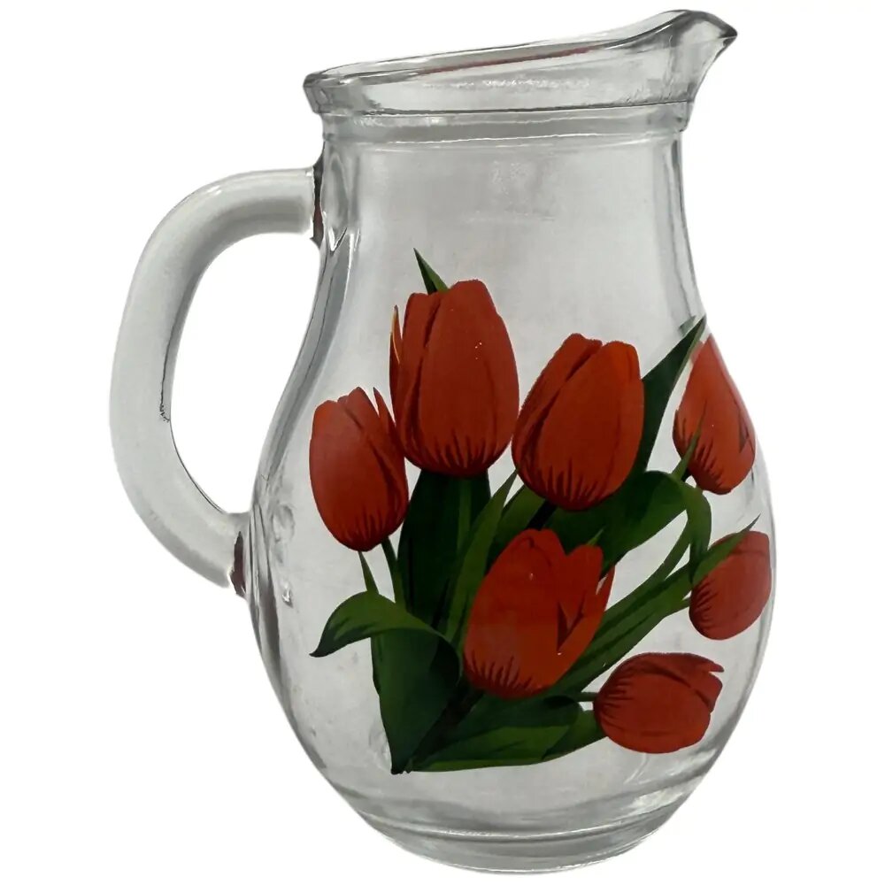Сливочник "Тюльпаны", 250 мл, стекло, 1960-1970 гг, СССР