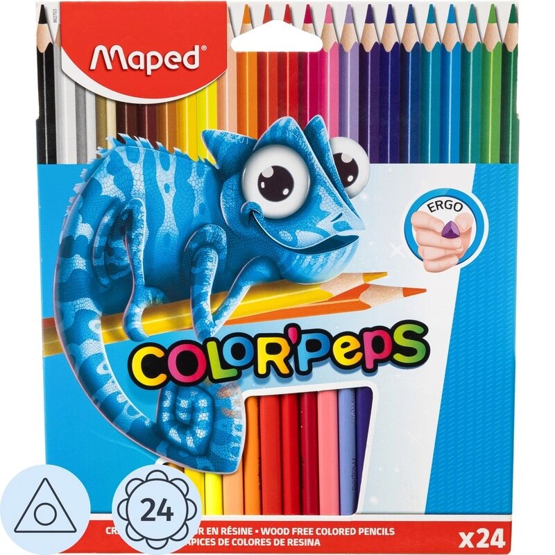 Карандаши цветные MAPED PULSE пластиковые 24 цв/наб 862703