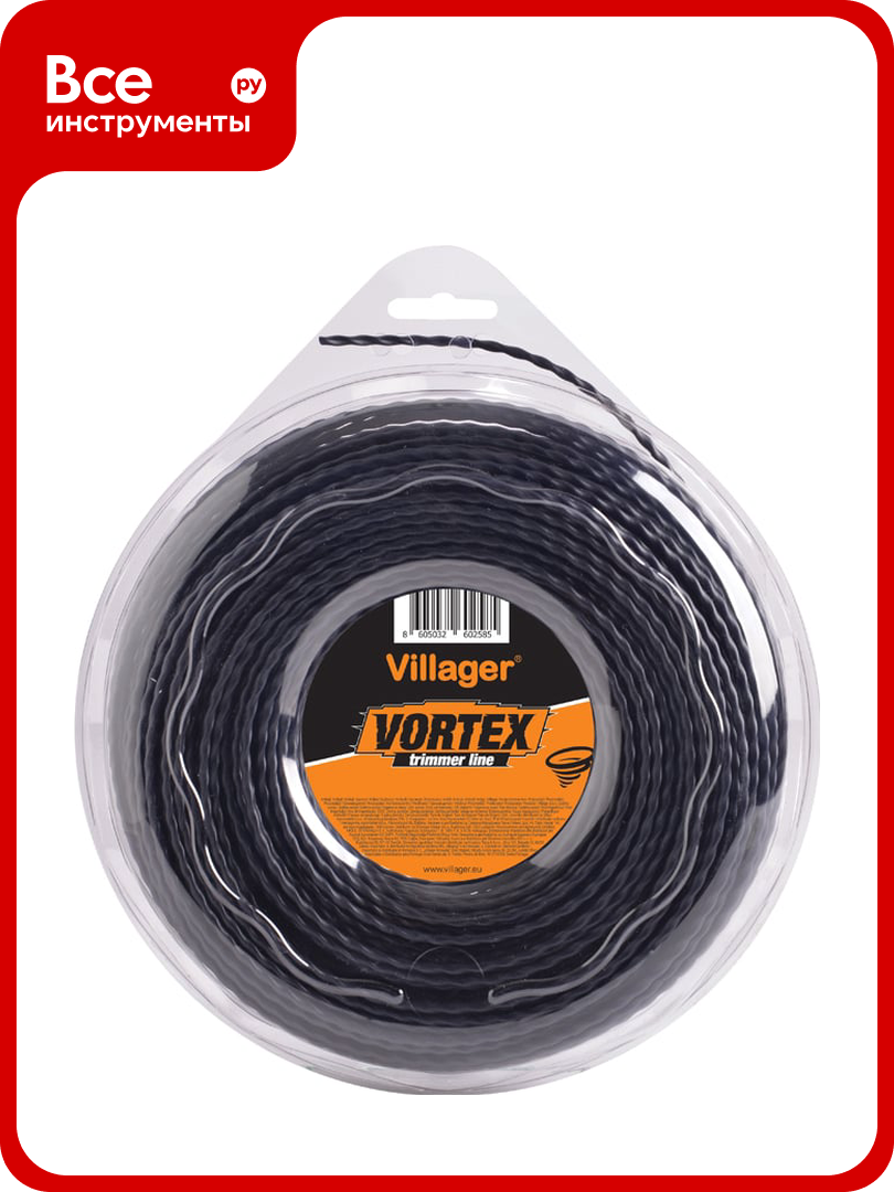 Нейлоновая леска Villager витой квадрат 3.0 мм, 15 м 038184, из нити, нити высочайшего качества