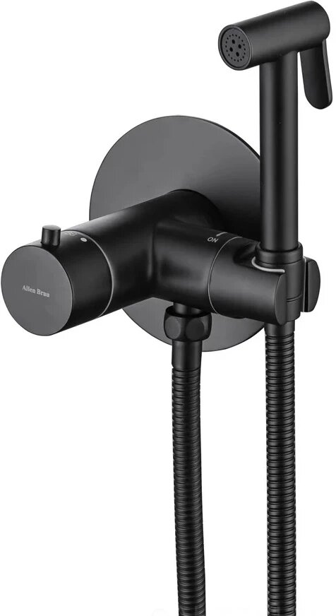 Гигиенический душ Allen Brau Thermo Rund 5.60001-31 с термостатом, черный матовый