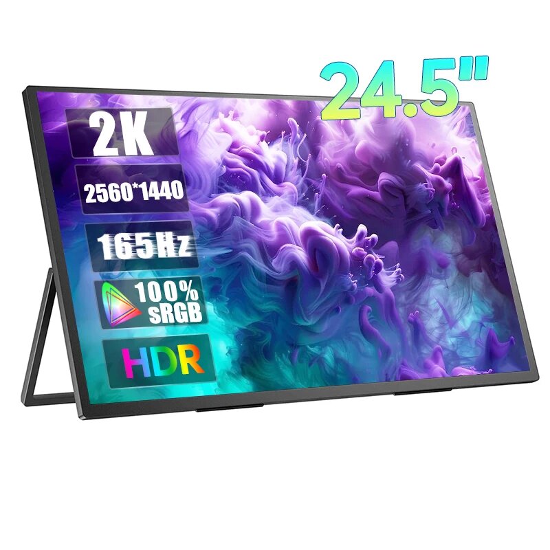 REALZA 24,5-дюймовый портативный монитор 2K Европейская вилка (EU Plug)
