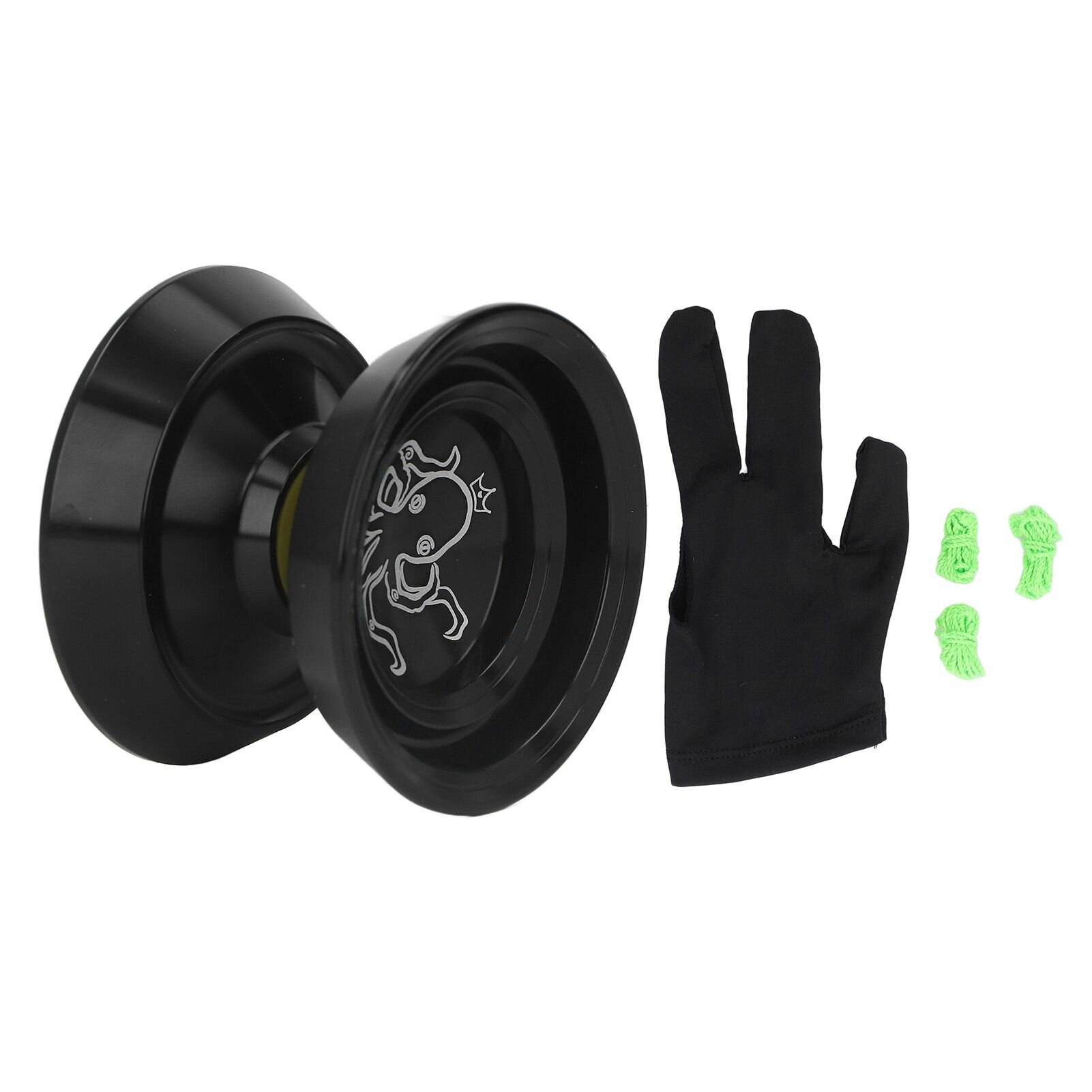 Yoyo Ball Alloy Professional Нереагирующая Игрушка Yoyo с Запасными Нитями, Глянцево-Черный