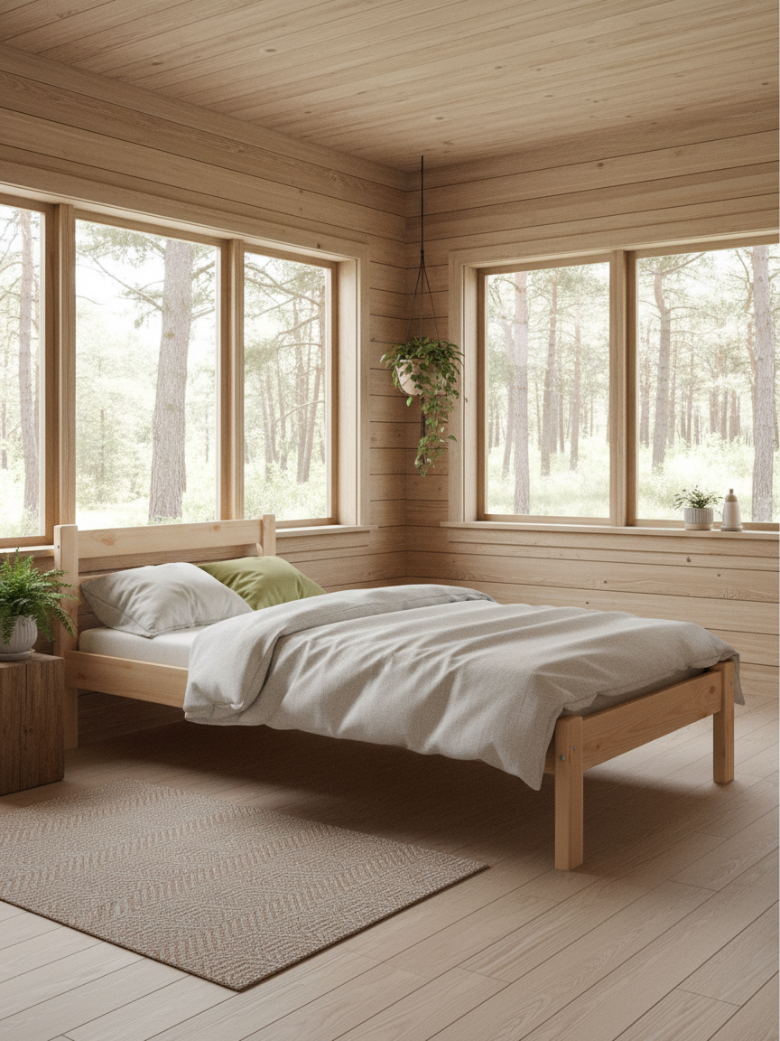 Кровать Стандарт 900 х 2000 сосна, без покраски