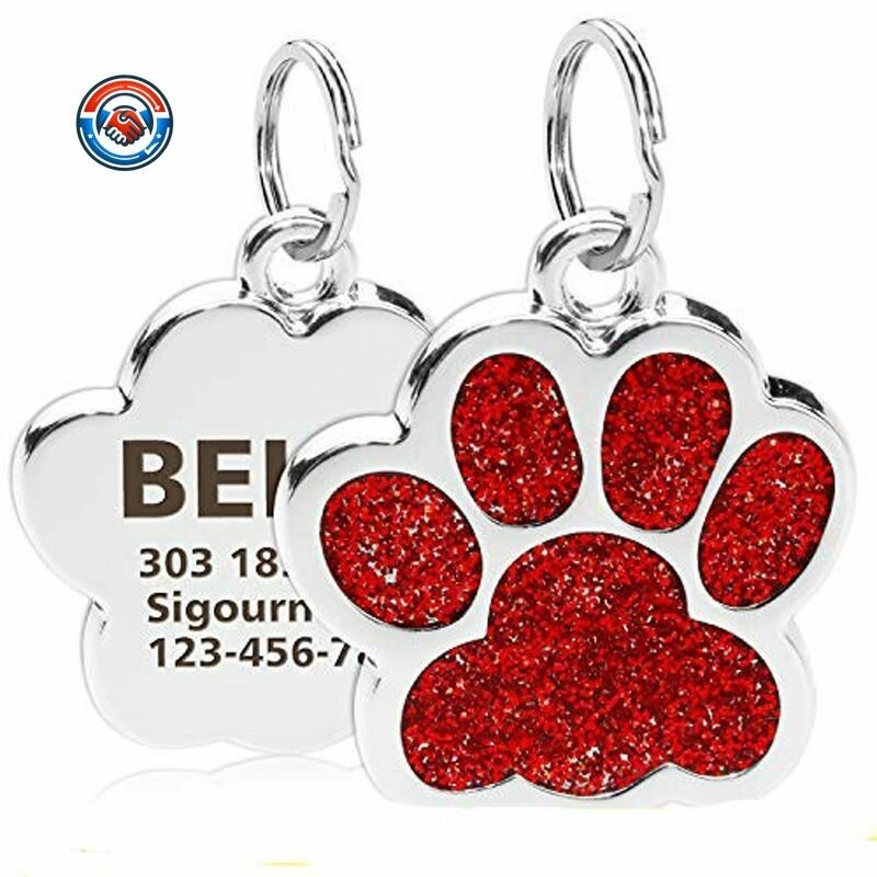 Адресник для собак и кошек с лазерной гравировкой имени и даты рождения — жетон на ошейник, серебро/золото/чёрный