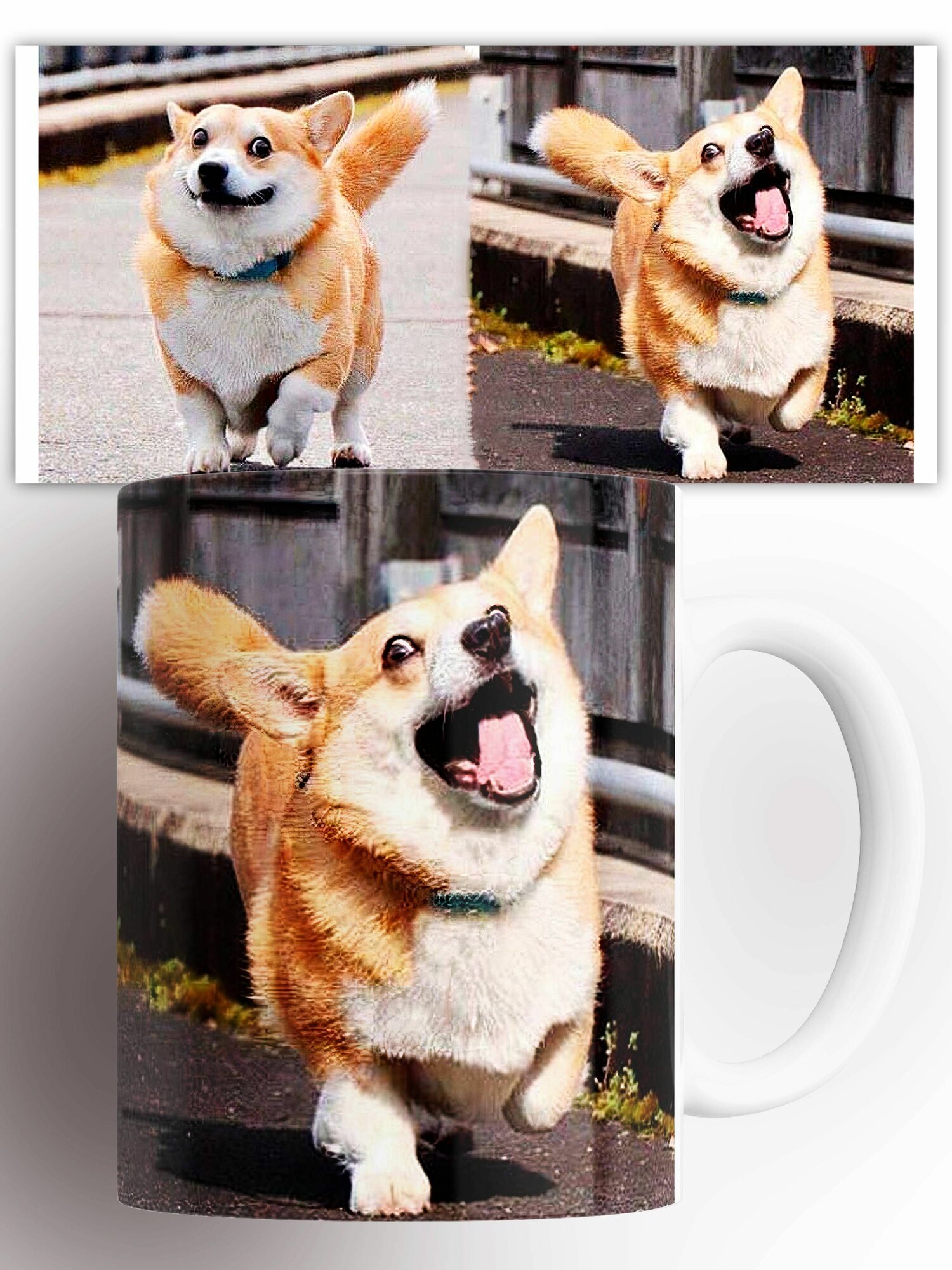 Кружка с принтом Корги 330 мл