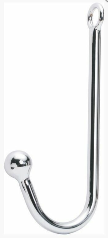 Серебристый анальный крюк для подвешивания с одним шариком