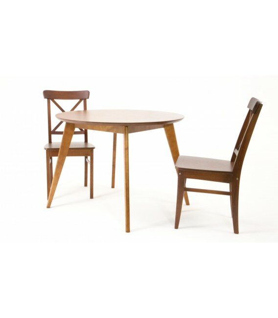 Стол Сканди К 90 орех со стульями Ингольф орех