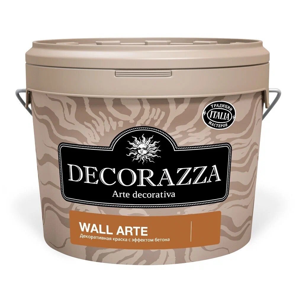 Декоративная Краска Матовая Decorazza Wall Arte 1.2кг WA 018 с Эффектом Гладкого Художественного Бетона, Имитации Панно.