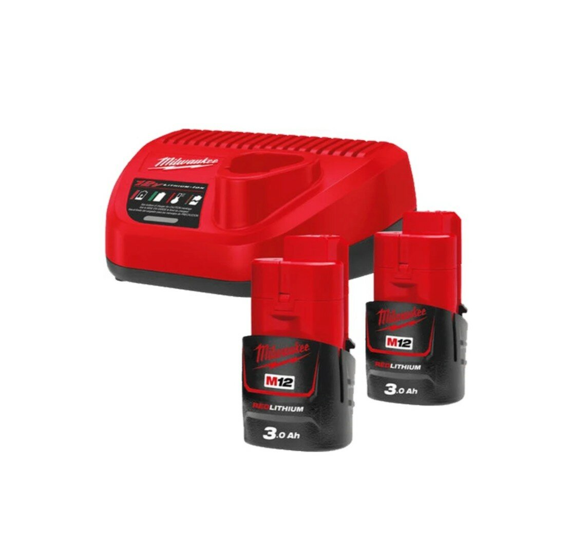Аккумулятор с зарядным устройством Milwaukee M12 M12NRG-302 4933451902 (2 x 12В/3 Ач + 12В)