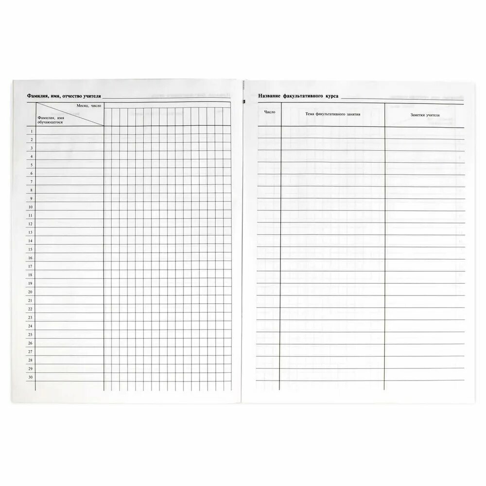 Классный журнал A4 (21 × 29.7 см), листов: 20