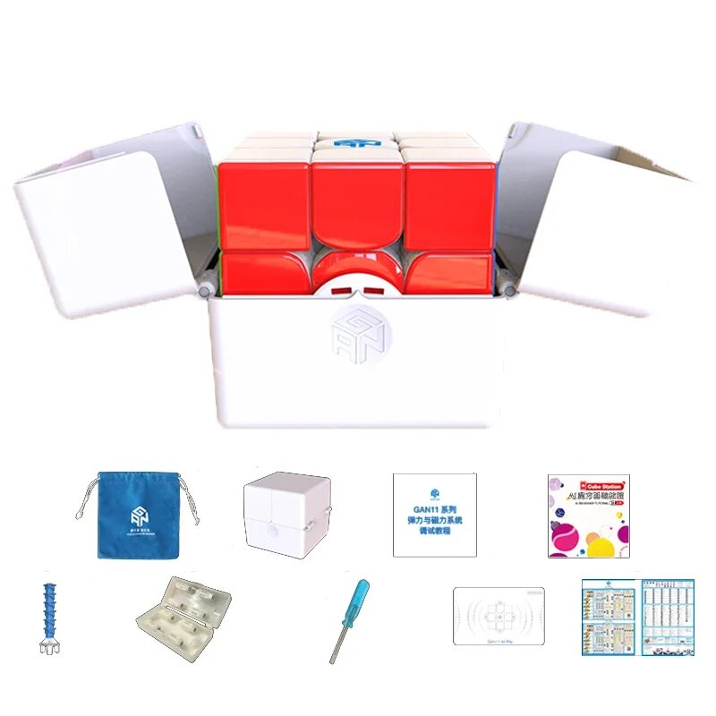 GAN11 M Pro 3x3 магнитный кубик Белый, 11M Pro UV