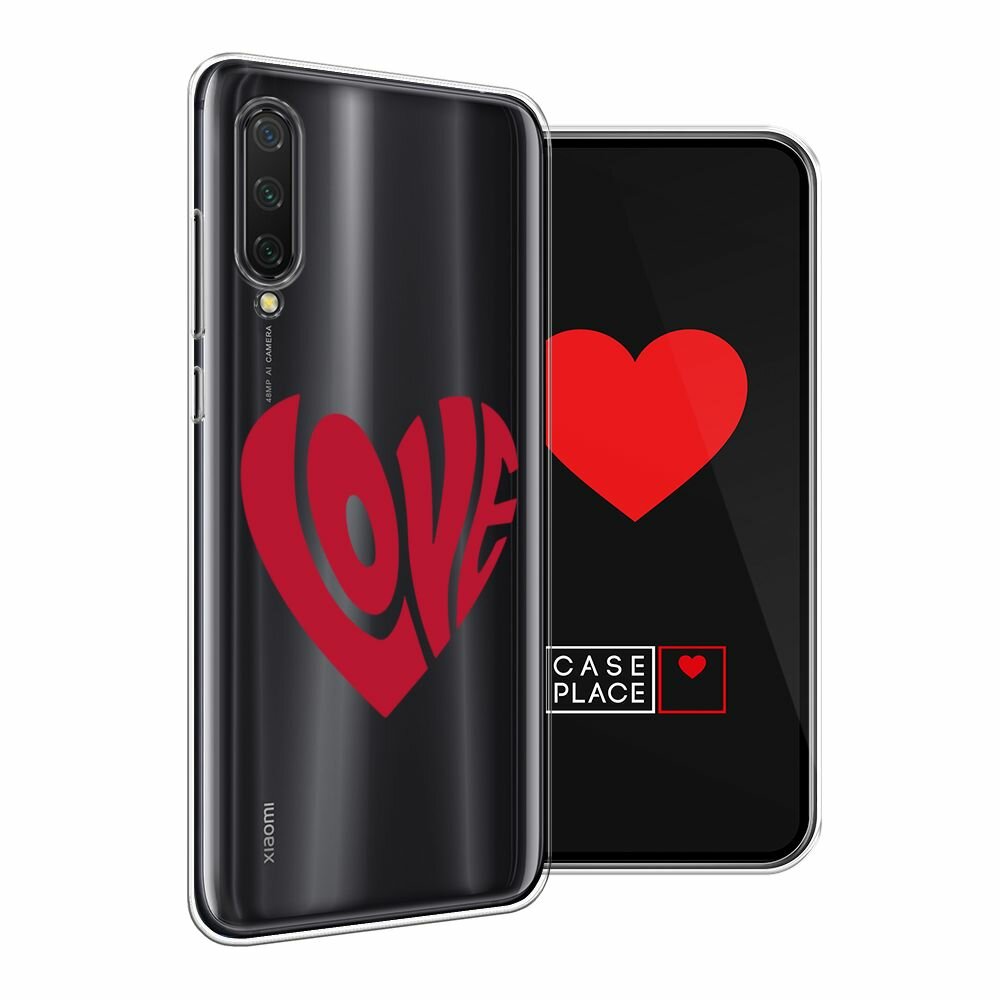 Чехол на Xiaomi Mi CC9/A3 Lite/9 Lite / Сяоми Mi CC9/A3 Lite/9 Lite с принтом "Love heart 2 - 14 февраля", прозрачный — фото 1