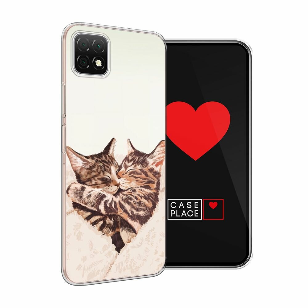 Чехол на Wiko T3 / Вико Т3 с принтом "Влюбленные котейки - 14 февраля" — фото 1