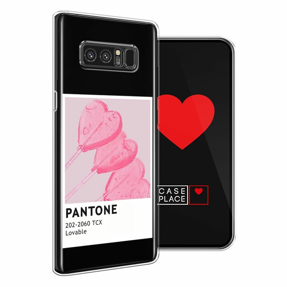 Чехол на Samsung Galaxy Note 8 / Самсунг Галакси Нот 8 с принтом "Pantone Lovable 2 - 14 февраля", прозрачный — фото 1