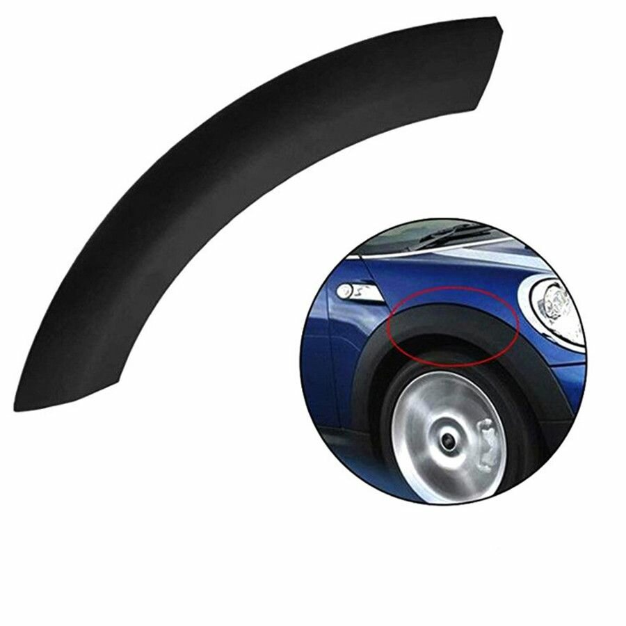 Комплект декоративных элементов колесных арок для капота mini cooper, 2002-2008 гг, черный резиновый, 4 шт.