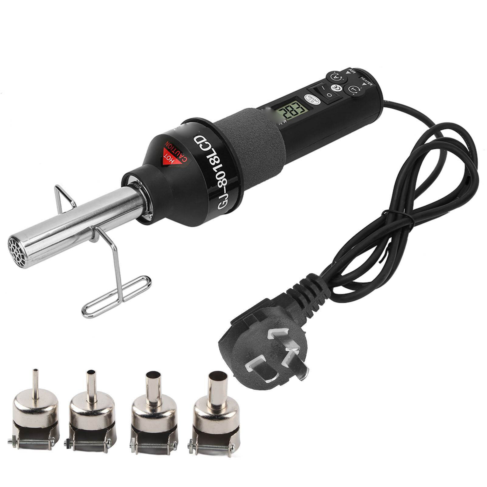 Термофен портативный 450W, LCD, для пайки, GJ8018LCD, AU вилка