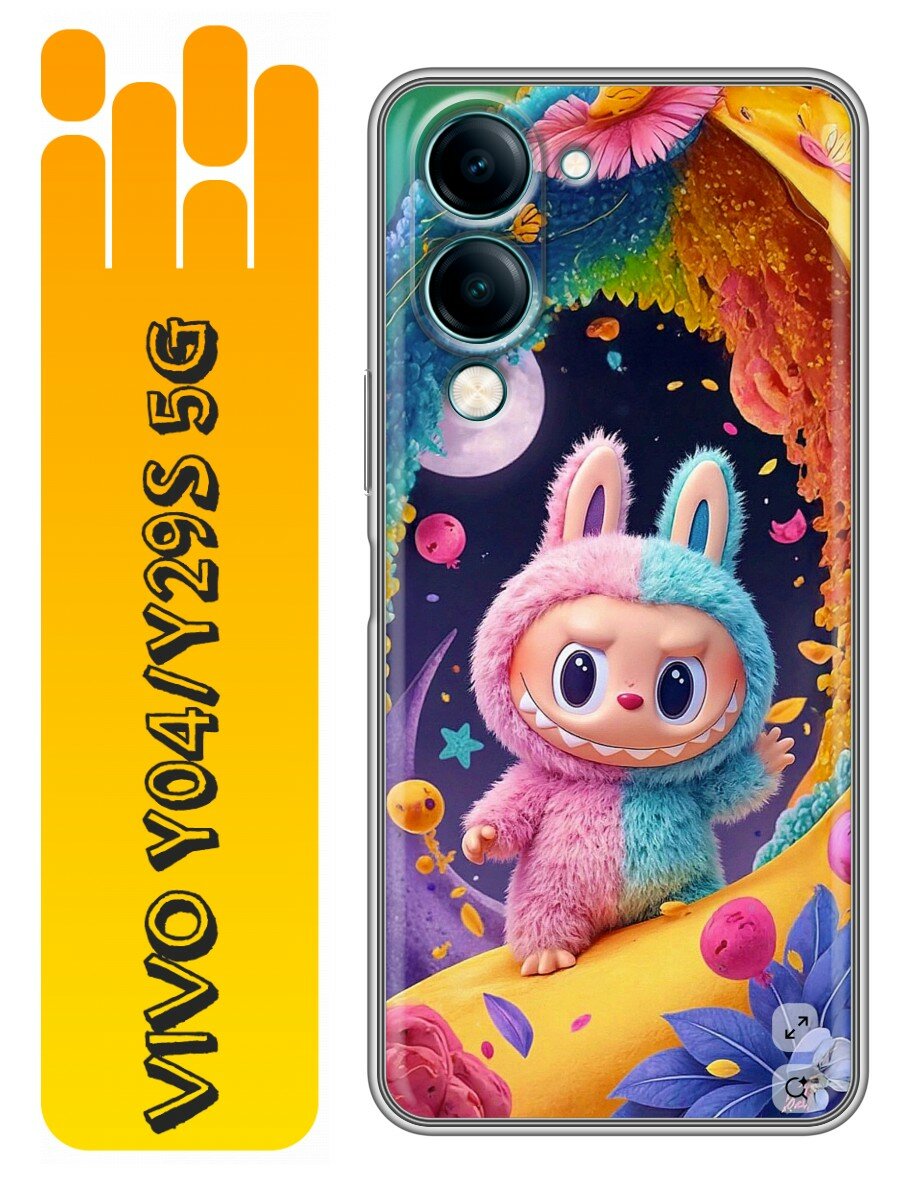 Чехол для Vivo Y04, Vivo Y04s, Vivo Y29s 5g с принтом Labubu Лабубу (Виво У04, Виво У04s, Виво У29с 5G)
