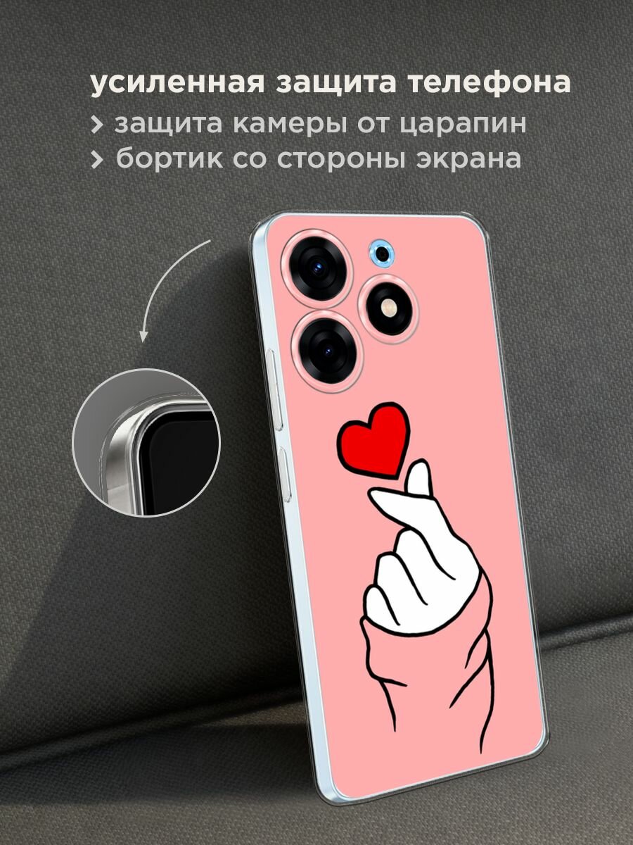 Чехол на Tecno Spark 10 Pro / Текно Спарк 10 Про с принтом "Милое сердечко" — фото 1
