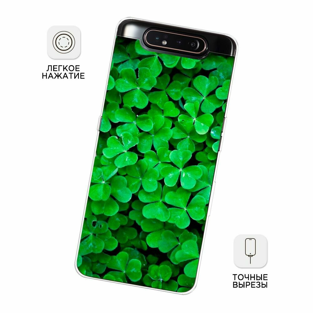 Чехол на Samsung Galaxy A80 / Самсунг Гэлакси A80 с принтом "Клевер" — фото 1
