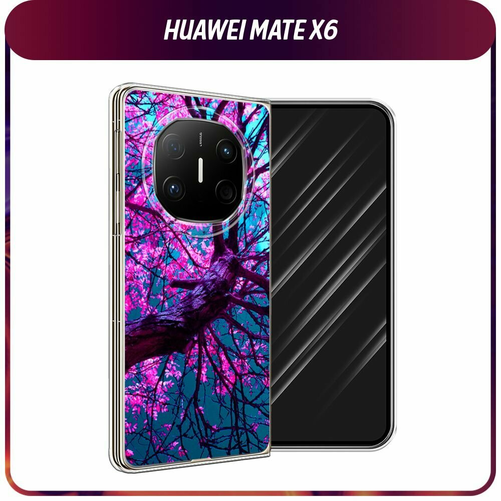 Чехол на Huawei Mate X6 / Хуавей Мате X6 с принтом Фиолетовое дерево
