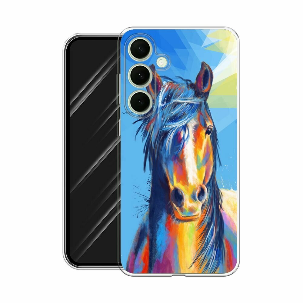 Чехол на Samsung Galaxy S25 Plus / Самсунг S25 Плюс с принтом "Лошадь арт 3" — фото 1