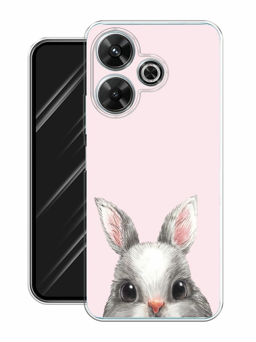Чехол на Xiaomi Redmi Note 13R/Redmi 13/Poco M6 4G/M6 Plus с принтом "Карандашный кролик 1 - 8 марта" — фото 1