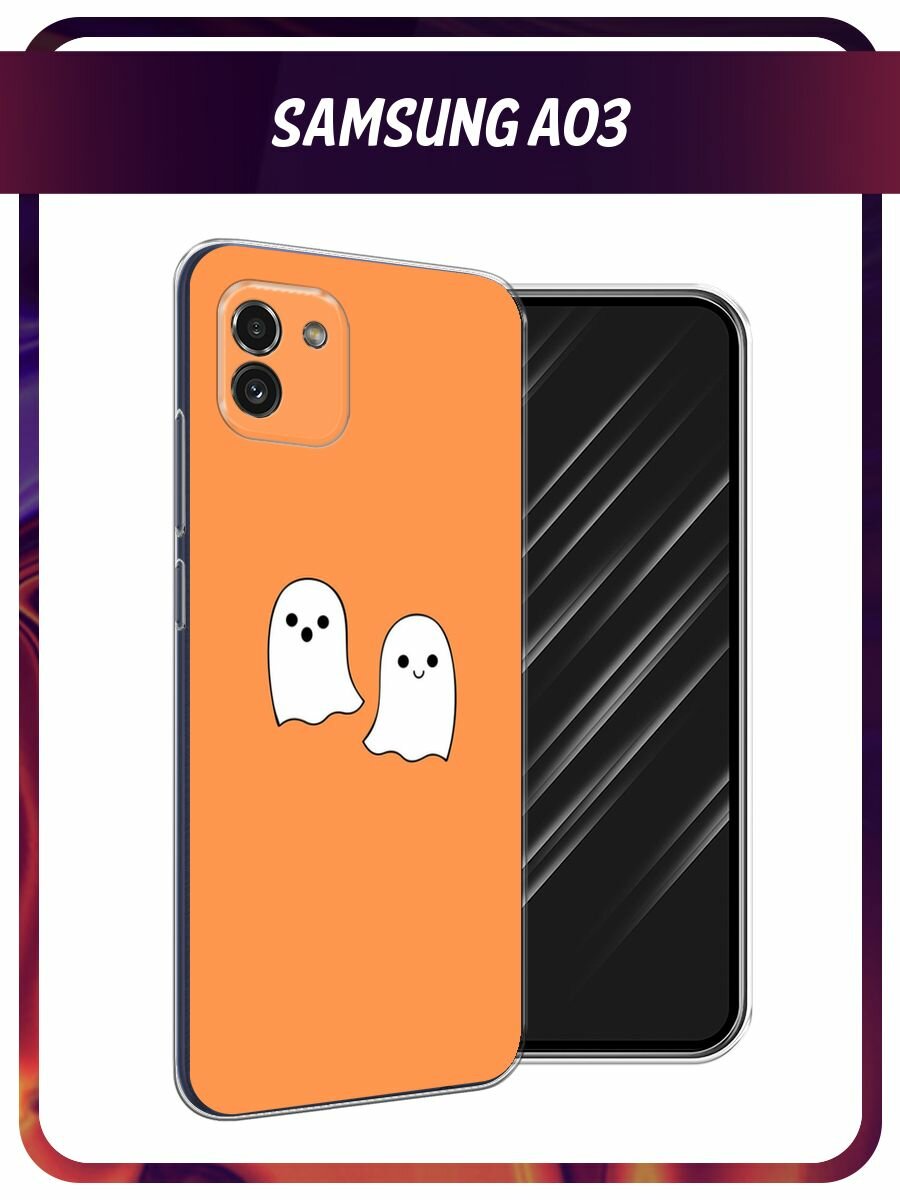 Чехол на Samsung Galaxy A03 / Самсунг Галакси А03 с принтом Cute ghosts