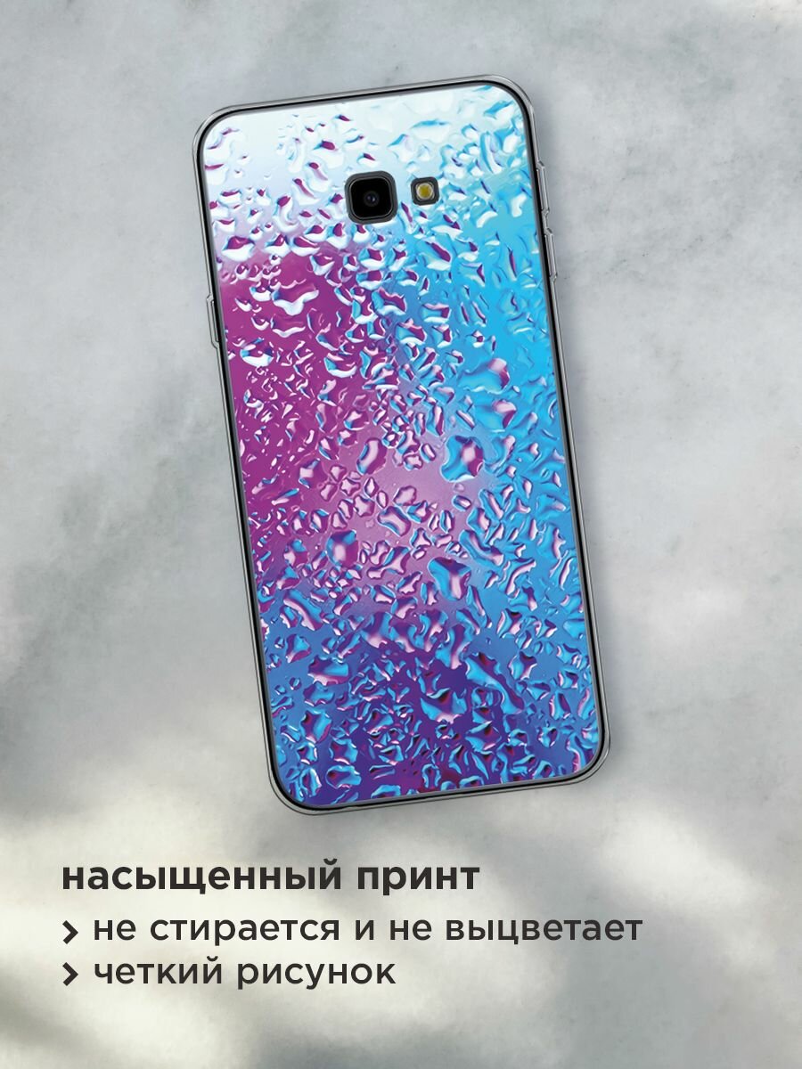 Чехол на Samsung Galaxy J4 Plus 2018 / Самсунг J4 Plus 2018 с принтом "Капли на стекле" — фото 1