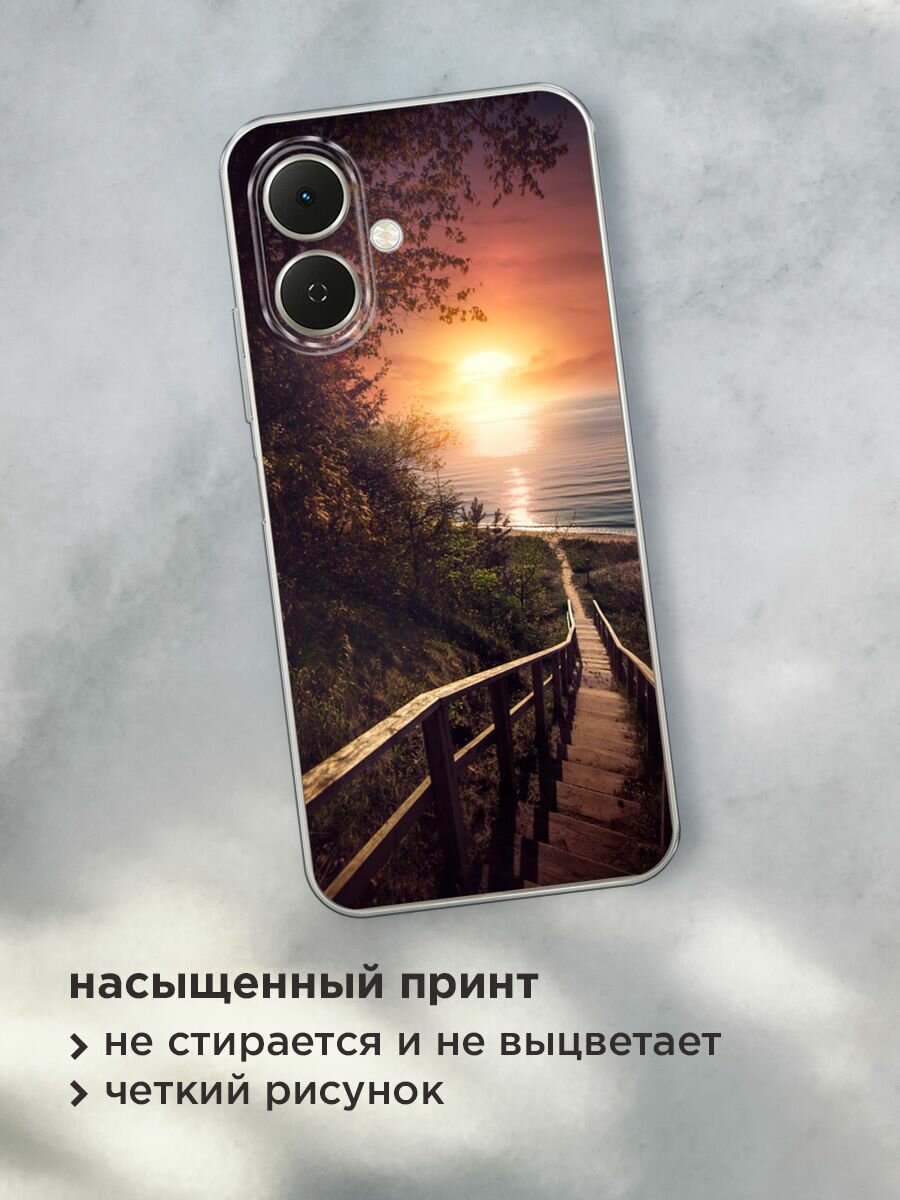 Чехол на Tecno Spark Go 2 / Текно Спарк Го 2 с принтом "Мост у воды" — фото 1